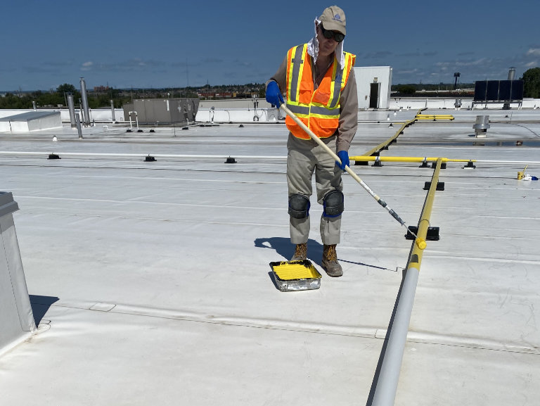 Painting Gas Pipes at GO Transit Oshawa | TTM Finishes Inc.